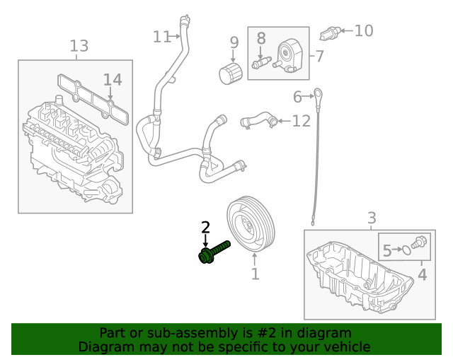 GN1Z-6A340-A - Crankshaft Pulley Bolt 2020-2023 Ford | Ford OEM Parts ...