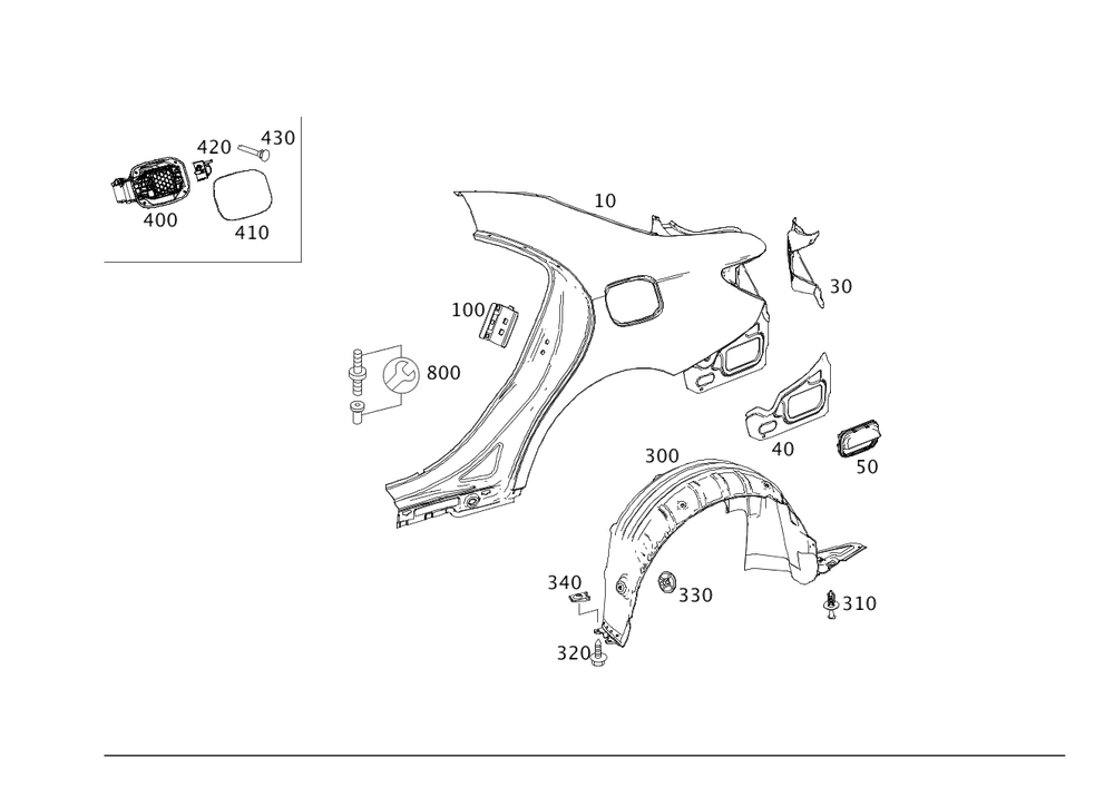 Tank Filler Recess - Part #1176304200 | Mercedes Parts Center