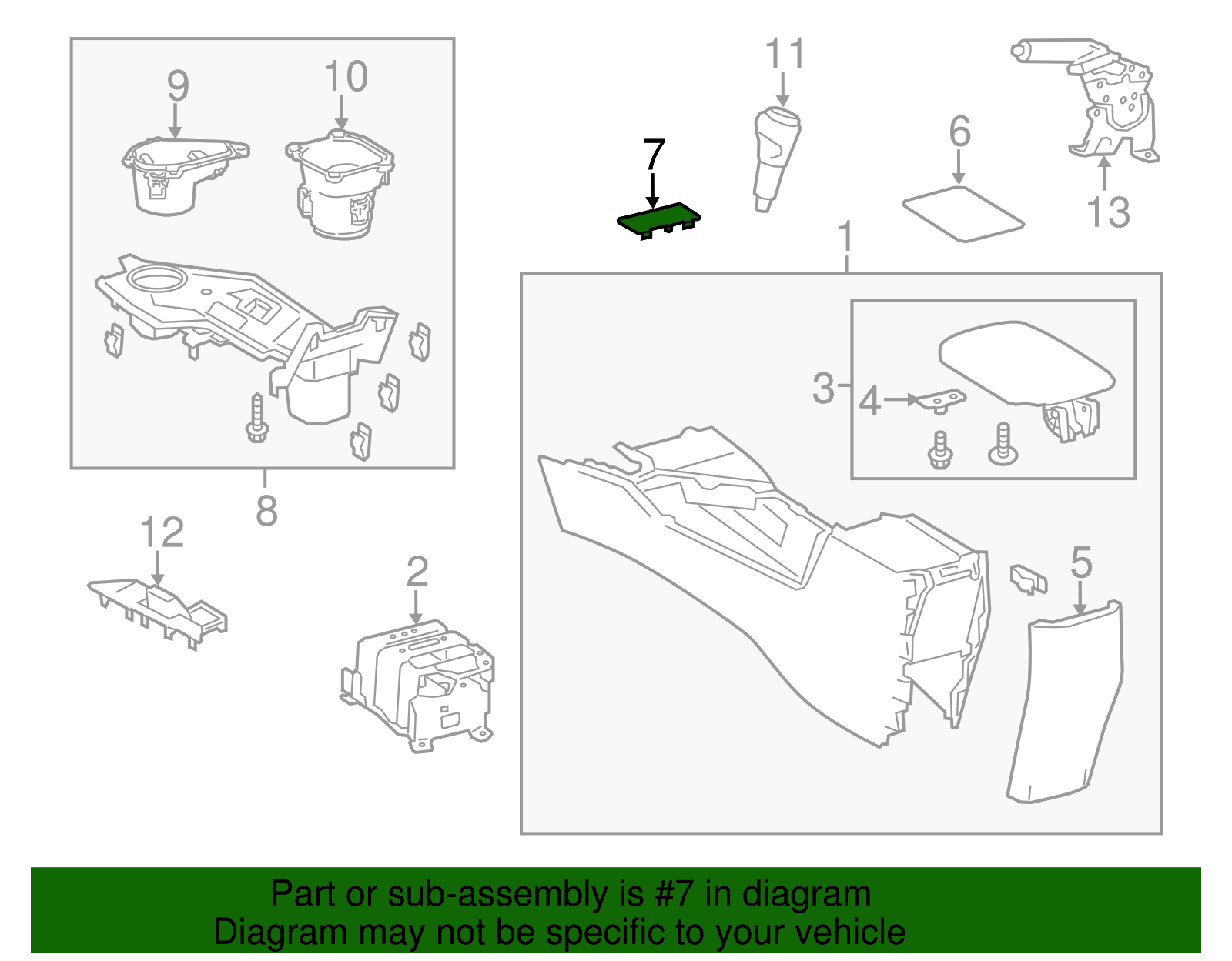 58805-0R040-C0 - High-Quality Console Tray for 2016-2018 Toyota RAV4 ...