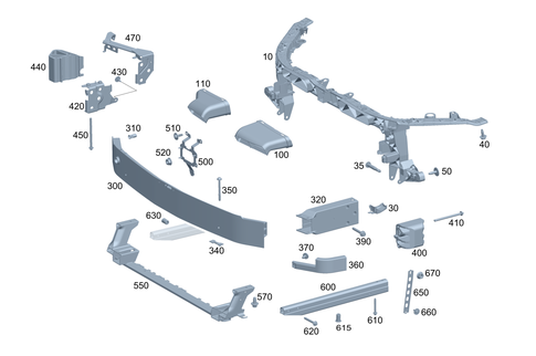 Front Reinforcement and Radiator Support for 2015 Mercedes-Benz GLA250 ...
