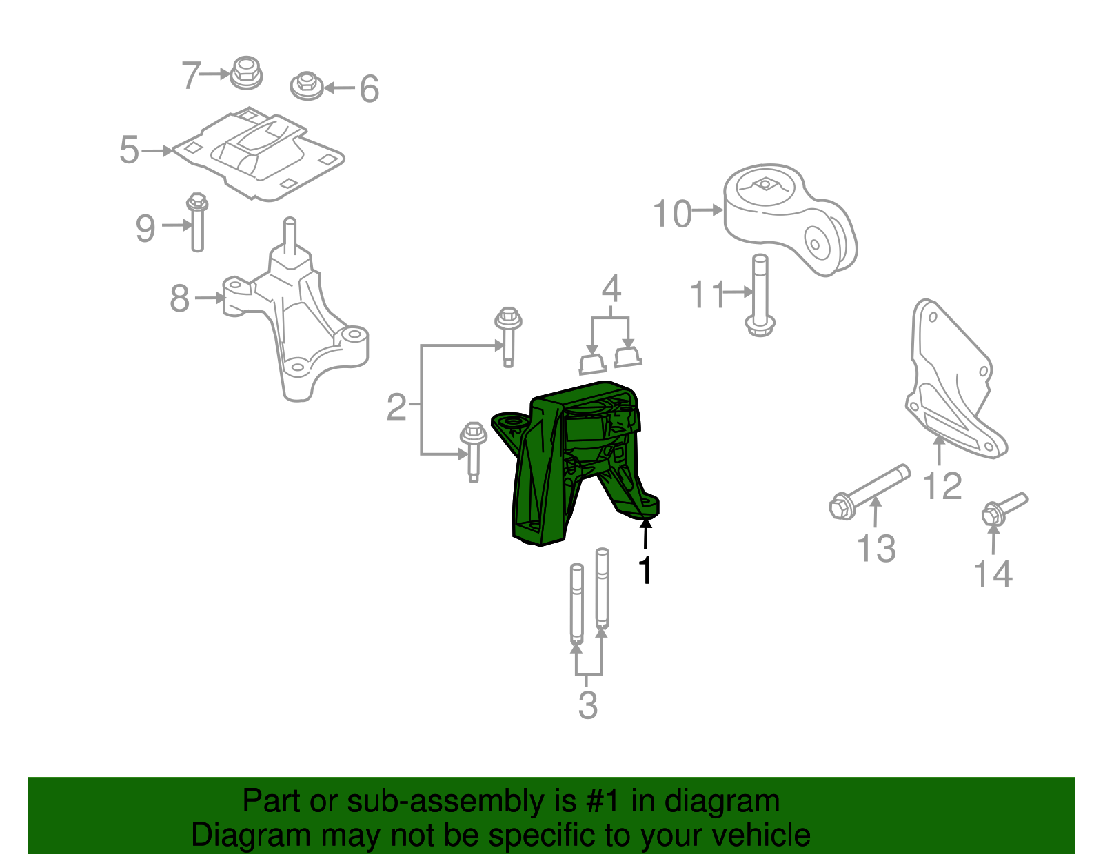 Genuine OEM Ford Part - Motor Mount 5S4Z-6038-BB | Genuine OEM Ford ...