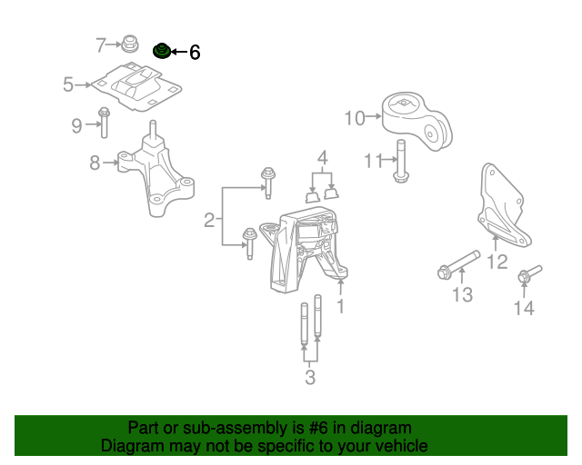 Genuine OEM Ford - Upper Trans Mount Nut W703457-S441 | OEM Ford Parts ...