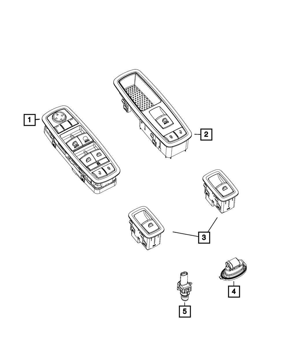 2013-2016 Mopar Front Door Switch And Bezel, Left Door 68271203AB ...