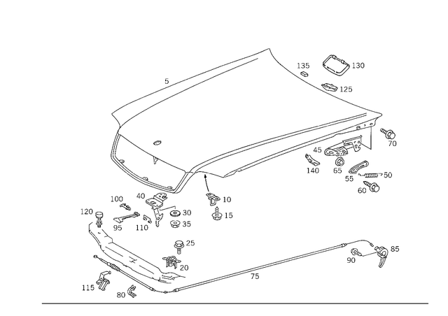 202-880-04-60 - Hood Lock 1993-1997 Mercedes-Benz | Mercedes-Benz USA Parts