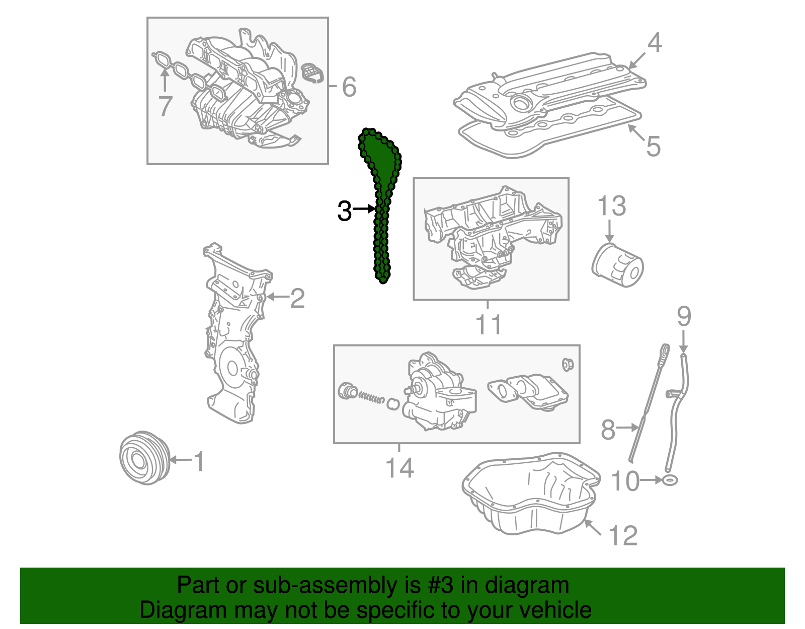 Genuine Toyota Timing Chain part# 13506-0H011 for 2001-2015 Toyota ...