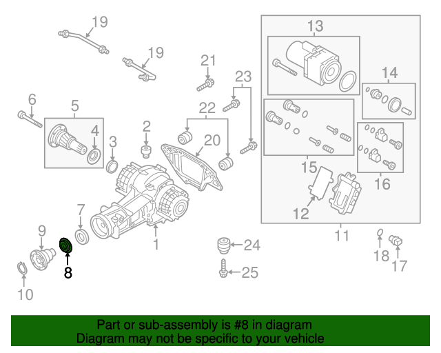 2008-2018 Audi Differential Drive Pinion Oil Deflector 0AR-525-375-A ...