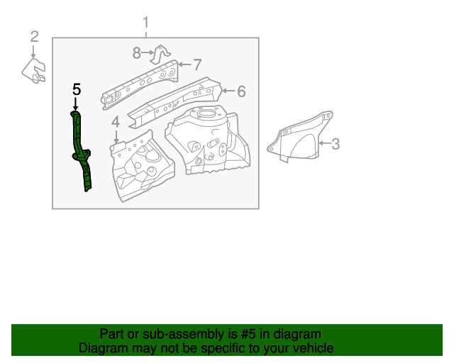 2012-2018 Toyota Front Extension 53707-06020 | Toyota Parts