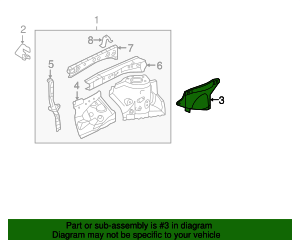 2002-2018 Toyota Fender Apron Seal 53737-06040 | Toyota Parts Center