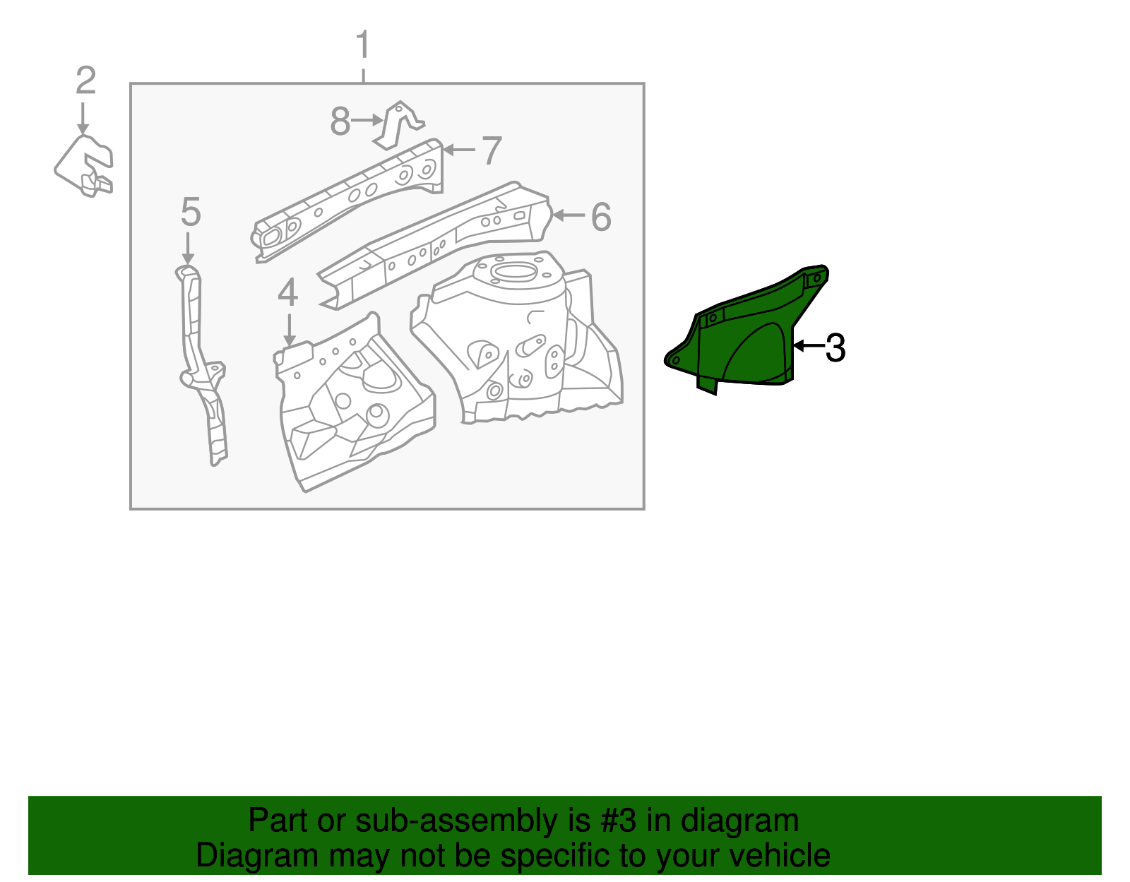 2002-2018 Toyota Fender Apron Seal 53737-06040 | Toyota Parts Center