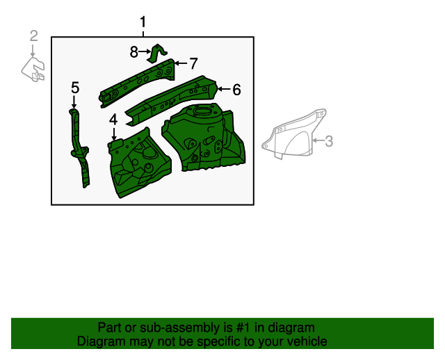 Toyota OEM Apron Assembly Part# 53701-07040 | OEM Vehicle Parts
