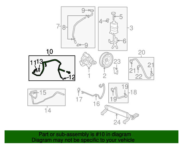 2007-2017 GM Power Steering Gear Inlet Hose 19433875 | TascaParts.com