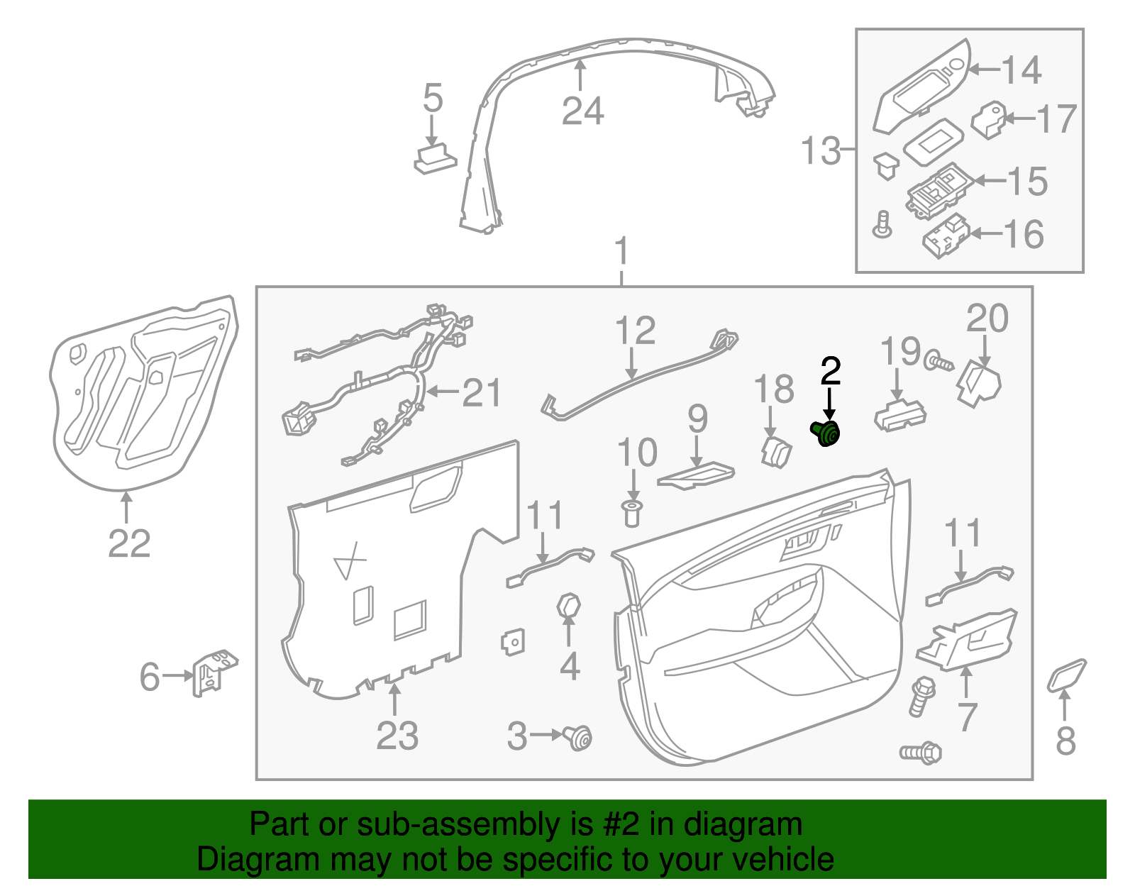 2013-2020 GM Door Interior Trim Panel Retainer 11611822 GM ...