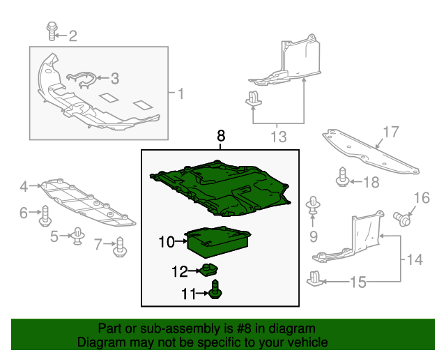 2016-2018 Toyota Prius Radiator Support Splash Shield 51410-47020 | OEM ...