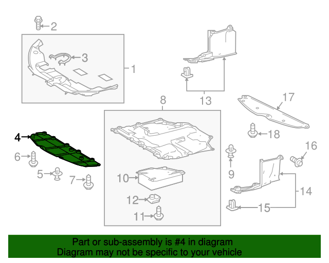 2016-2018 Toyota Under Cover 51420-47030 | OEM Parts Online
