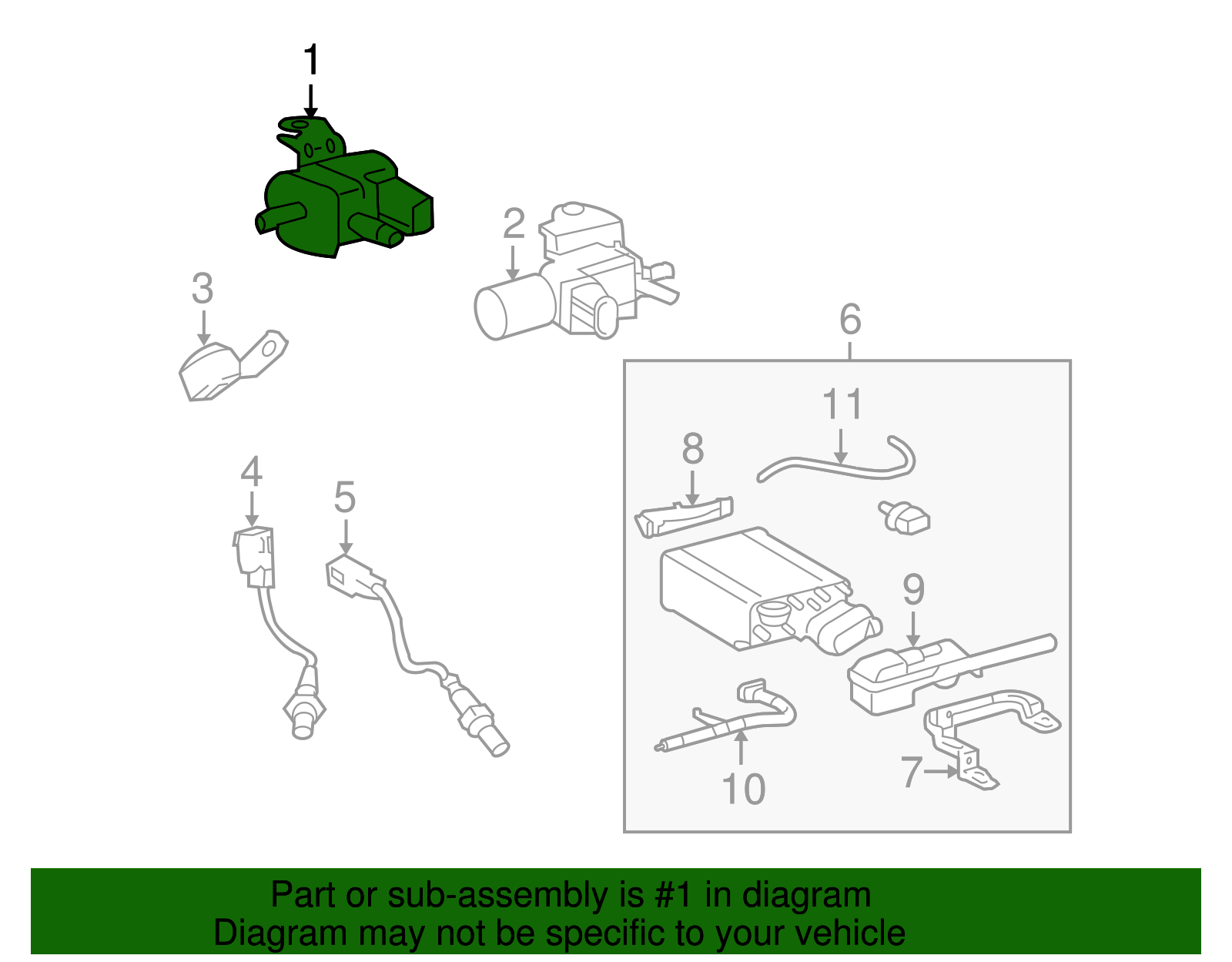 25860-0S020 - 2007-2022 Toyota - Valve Assembly, Vacuum Switching, No ...
