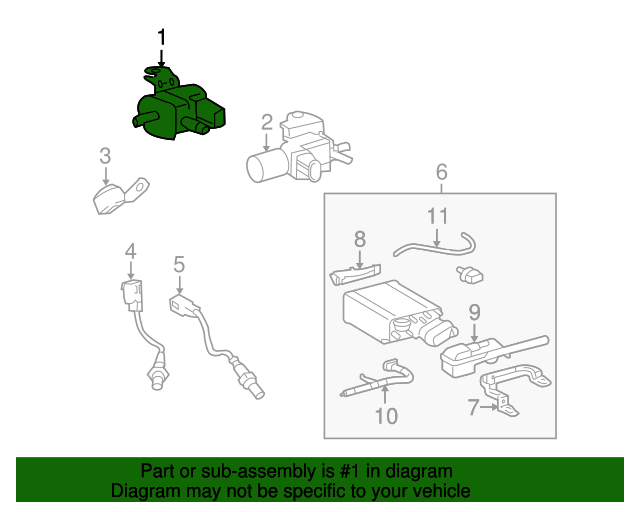 25860-0S020 - Valve Assembly, Vacuum Switching, No. 1 - 2007-2022 ...