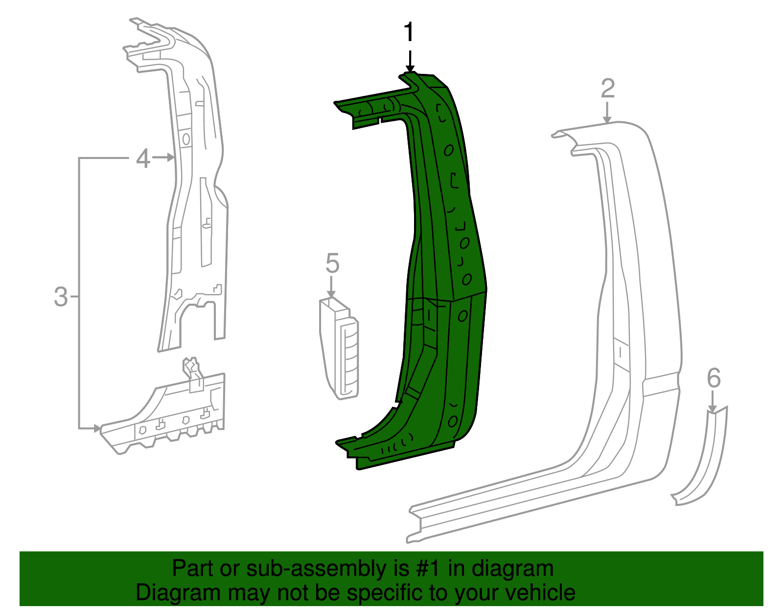 Genuine Toyota Body B-Pillar Reinforcement part# 61501-04901 for 2005 ...
