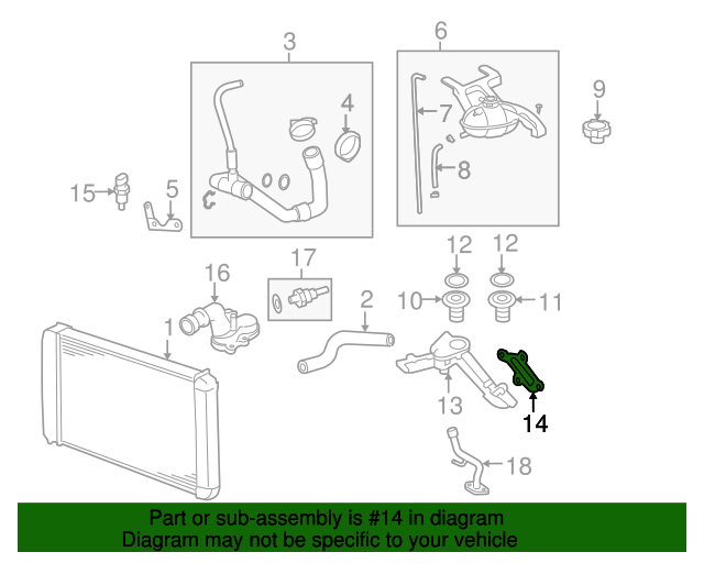 2001-2016 GM Engine Coolant Thermostat Housing Gasket 97223686 GM ...