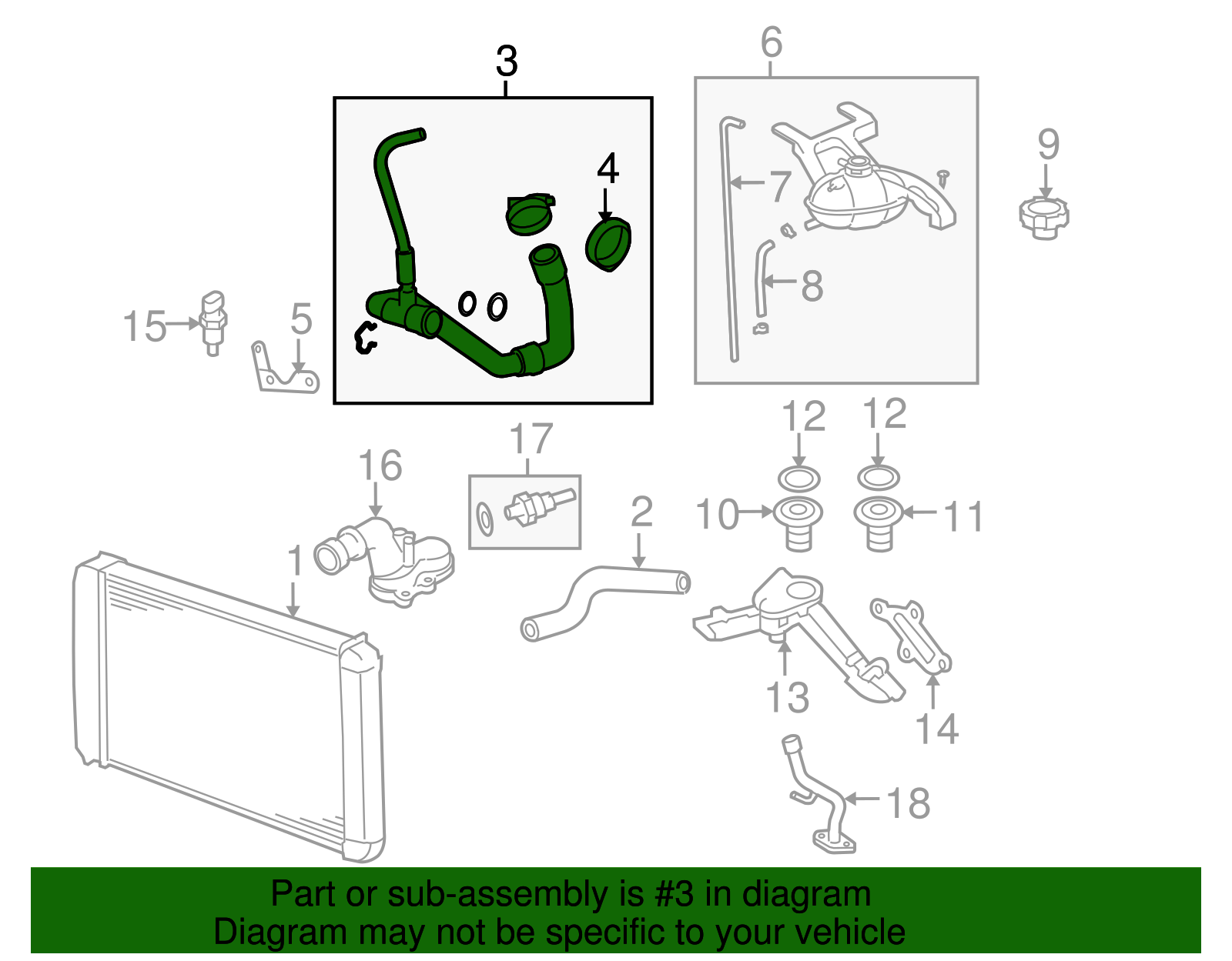 2006-2016 GM Radiator Outlet Hose 19351811 GM | GMPartsDirect.com