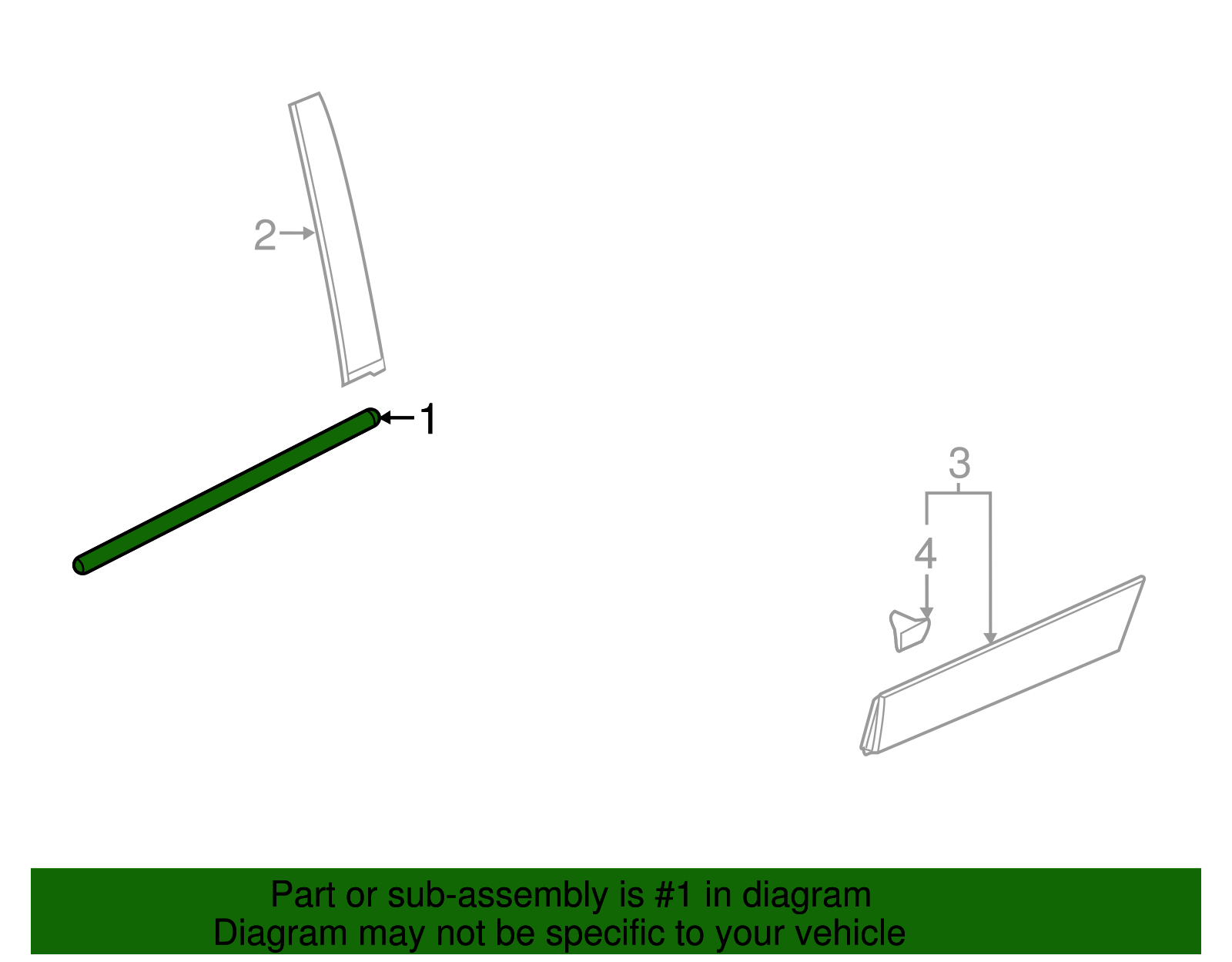 2018-2024 Chevrolet Equinox Rear Passenger Side Door Window Belt Reveal ...