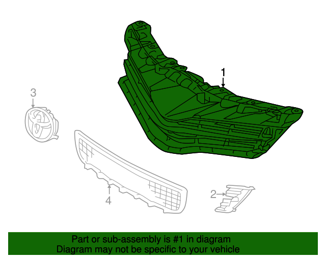 53111-0D350 - Upper Grille - 2014 Toyota Yaris | OEM Genuine Toyota Parts
