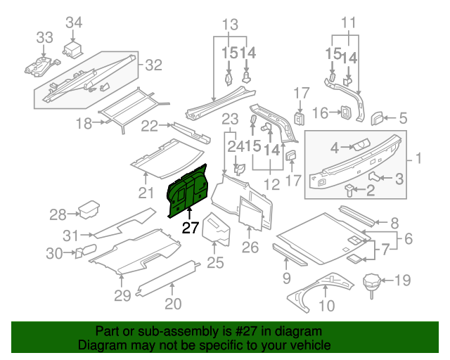 3D5-867-707-H-1N5 - Partition Panel - 2004-2006 Volkswagen Phaeton | VW ...