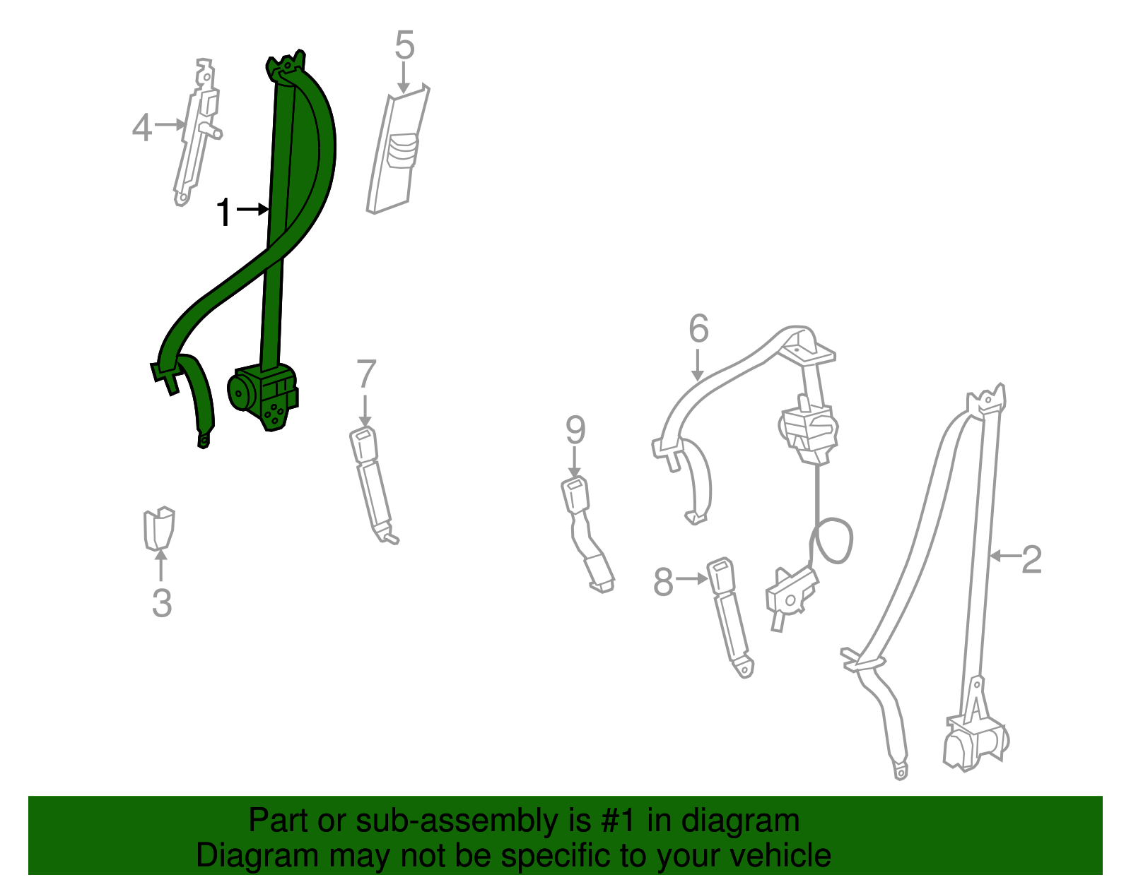 2014-2017 Toyota Tundra Lap & Shoulder Belt 73360-0C100-C1 | Toyota ...