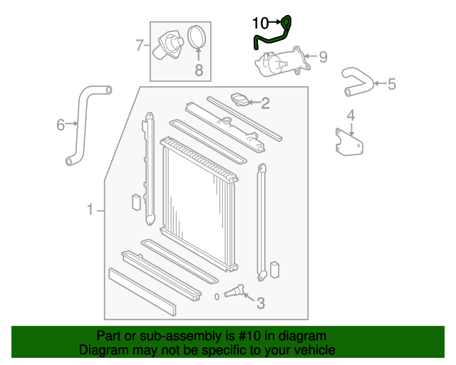 2007-2022 Toyota Hose, Water By-Pass, No. 5 16282-0S030 ...