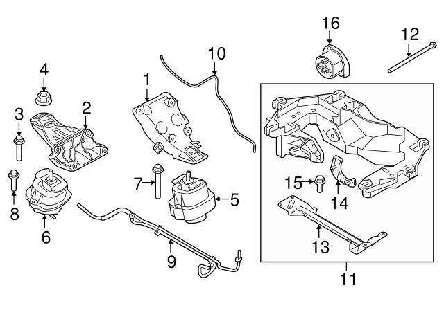 2016-2018 BMW X5 Engine mount 22-11-6-864-336 | AutoNation Parts