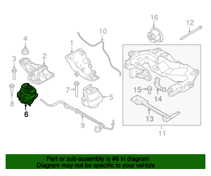 22116864336 - 2016-2018 BMW X5 Engine Support (22-11-6-864-336) | BMW ...