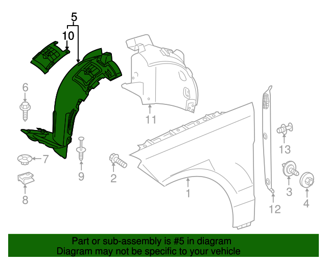 166-880-26-05 - Ft Fender Liner - 2013-2019 Mercedes-Benz | World ...