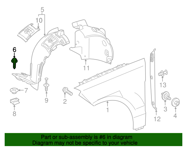 000000-001454 - Bumper Cover Support Rail Screw 2000-2023 Mercedes-Benz ...