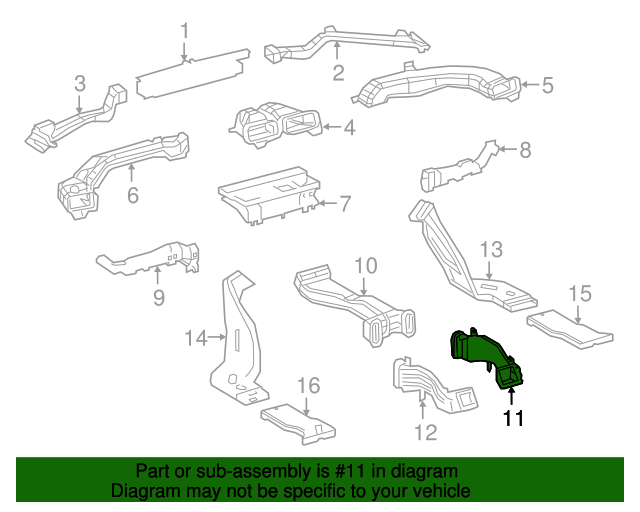 2018-2024 Toyota Camry Outlet Duct 55845-06160 | Toyota Parts Center