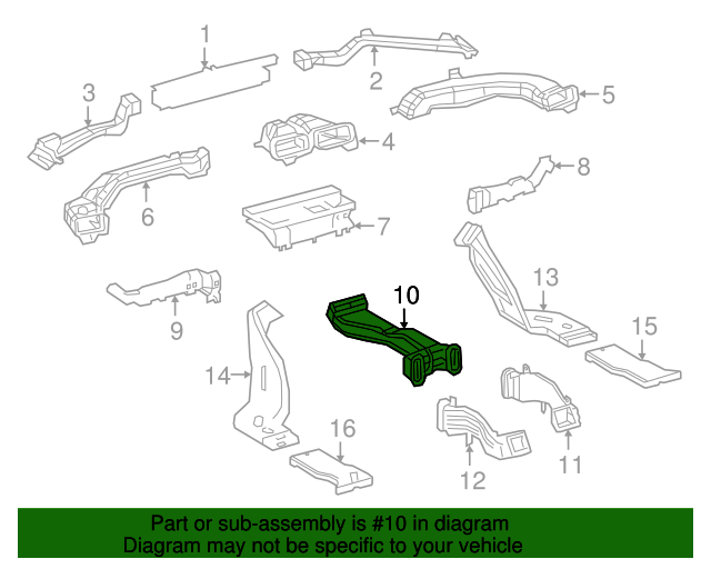 2018-2024 Toyota Center Duct 58861-06200 | Discount Parts Monster