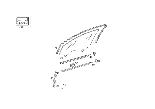 220-725-02-25 - Window Guide Rail 2000-2006 Mercedes-Benz S430 ...