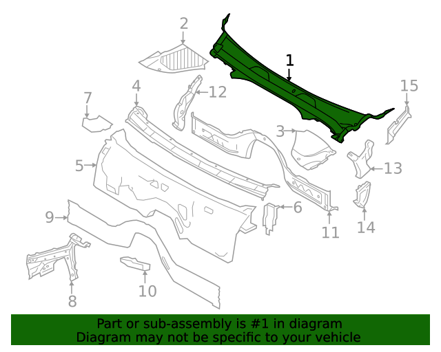 Genuine BMW 51-71-7-427-845 | Cowl Grille | FREE Shipping on Most ...