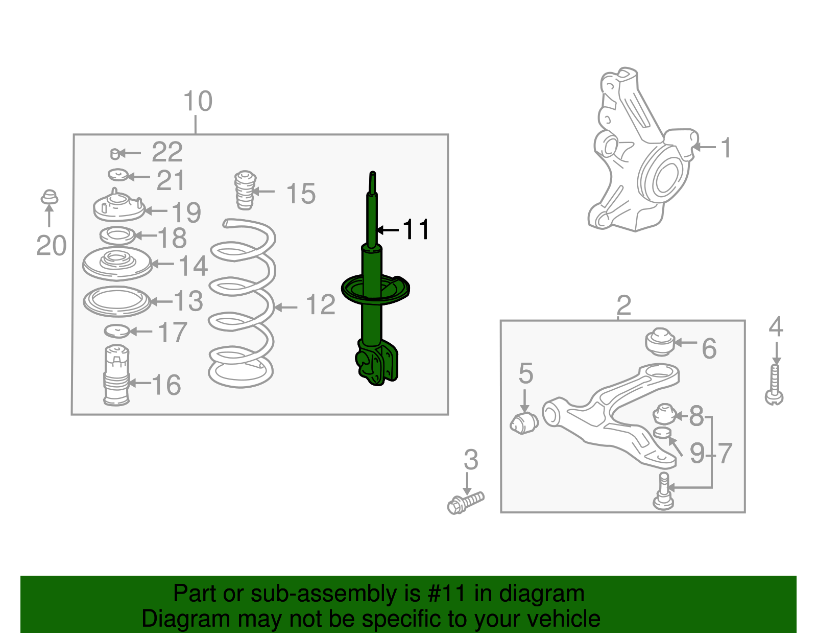 51606-S9V-A06 - Strut 2004-2005 Honda Pilot | Honda Parts Online
