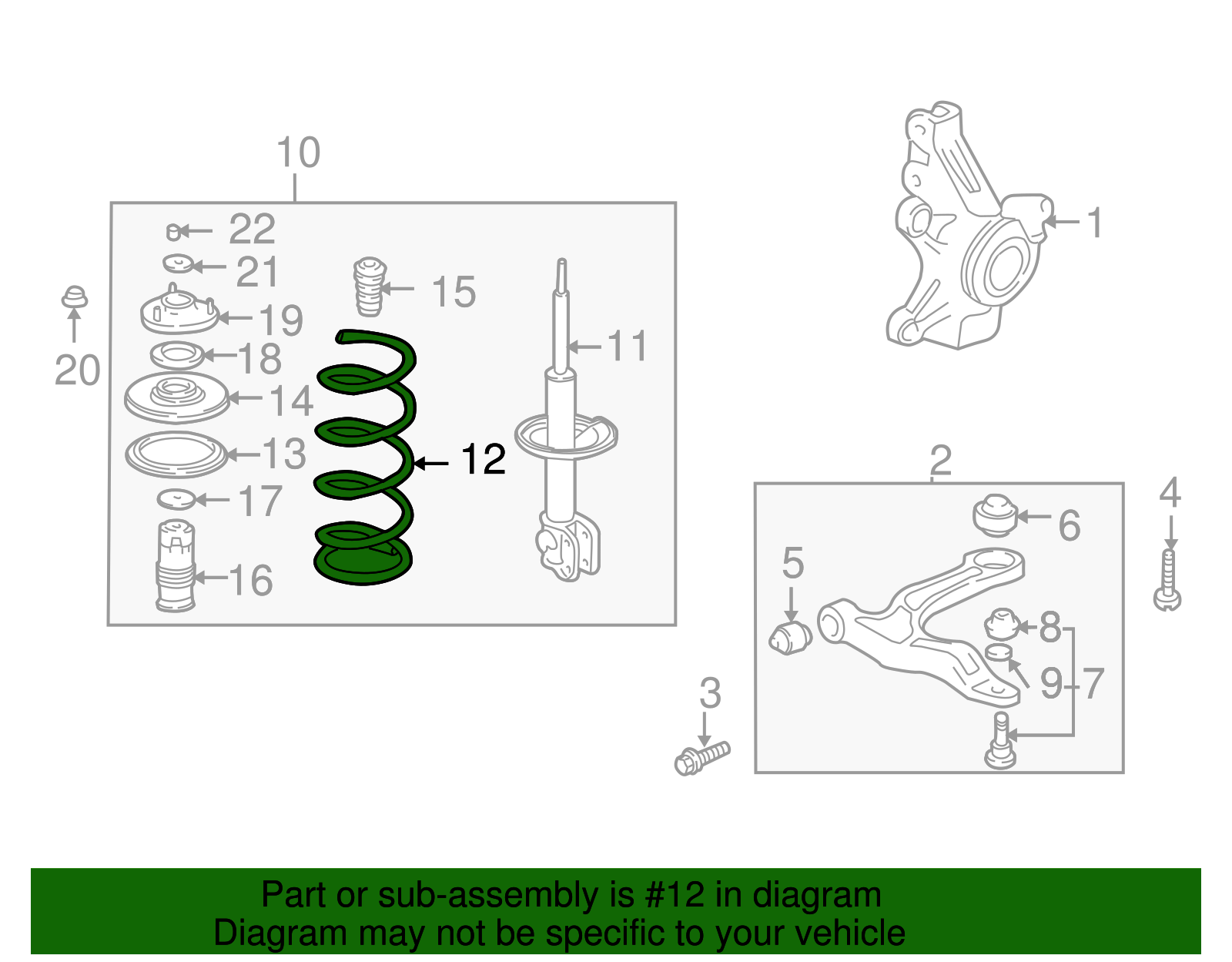 51401-S9V-A02 - 2003-2008 Honda Pilot - Spring Front | Honda Parts Cheap
