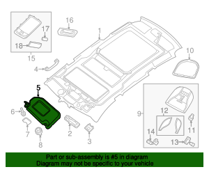 96401-9PB0A (964019pb0a) - 2013-2020 Infiniti Sun-Visor | Infiniti ...