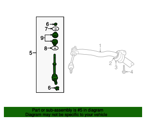 68001734AB - Stabilizer Link 2003-2010 Dodge | Mopar Factory Parts ...