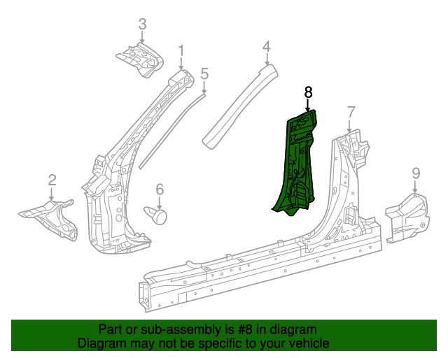 2010-2015 Lexus Rocker Panel Reinforcement 61303-53010 | OEM Parts Online