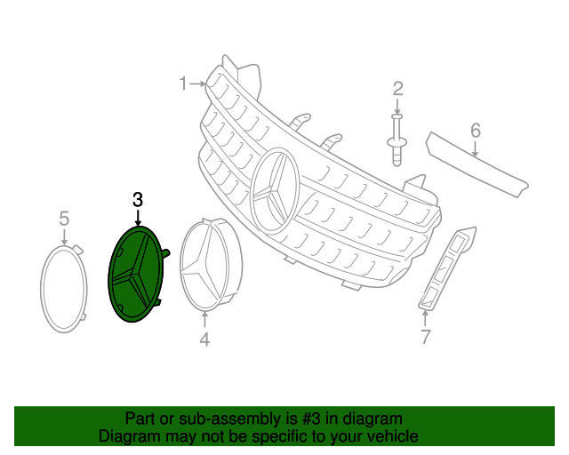 251-888-00-86 - Grille Emblem 2006-2012 Mercedes-Benz | AutoNationParts.com
