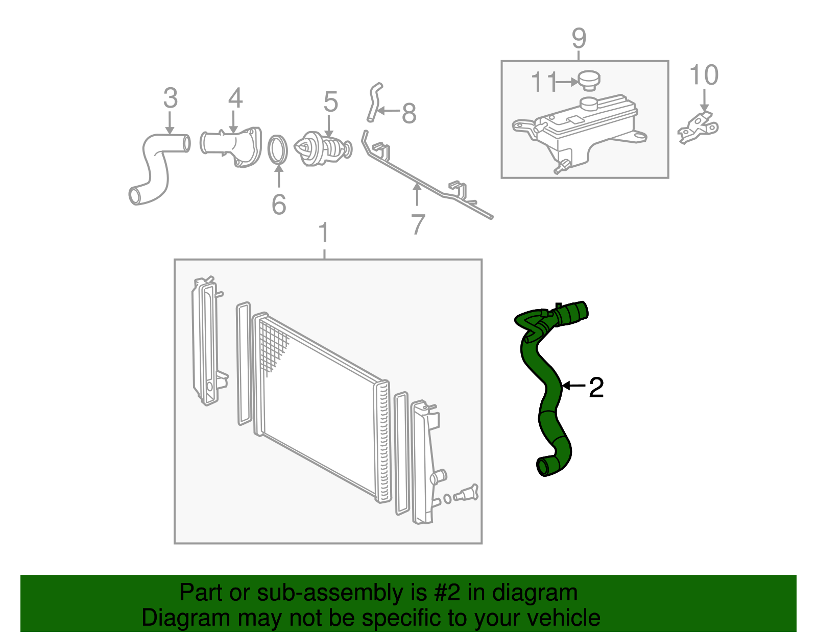 2009-2012 Toyota RAV4 Radiator Coolant Hose 16572-36040 | Toyota Parts ...