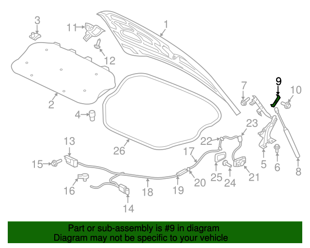 31479492 - Hood Lift Support Stud 2016-2023 Volvo XC90 ...