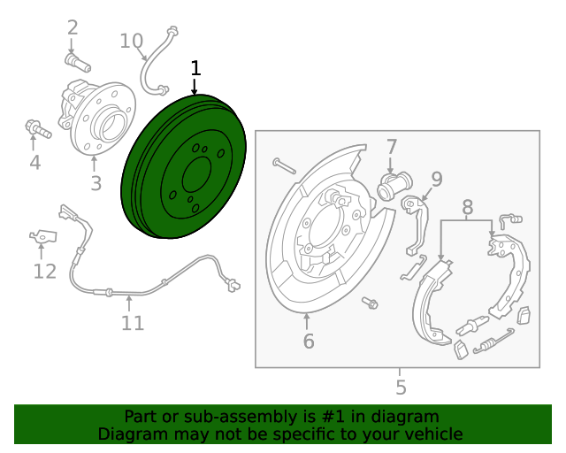 2018-2023 Nissan Brake Drum 43206-5RB0B | Nissan Parts Plus