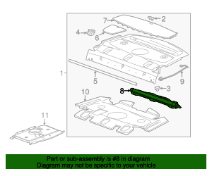 2014-2017 Cadillac XTS Cocoa Rear Window Inside Sunshade 23269131 ...