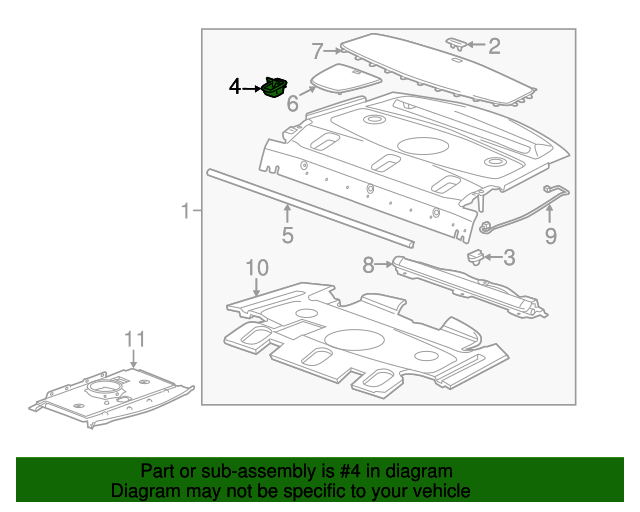 2013-2017 Cadillac XTS Dark Urban Child Seat Top Strap Anchor Plate ...