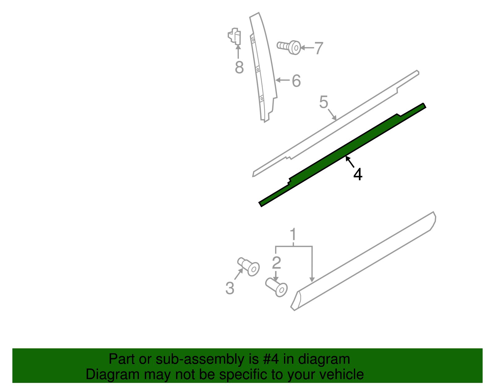 8U0-853-284-2ZZ - Belt Molding 2015-2018 Audi | Audi OEM Parts