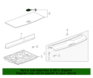 84944667 - Jet Black Rear Compartment Floor Stowage Compartment Cover ...