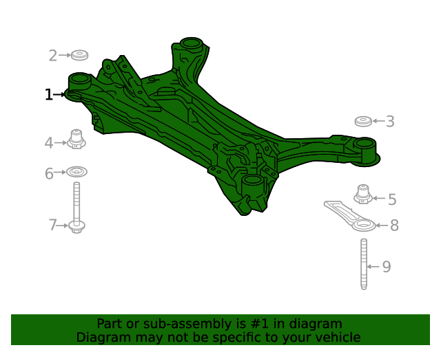 2018-2021 Toyota Cross-Member 51206-06130 | Toyota Parts Center